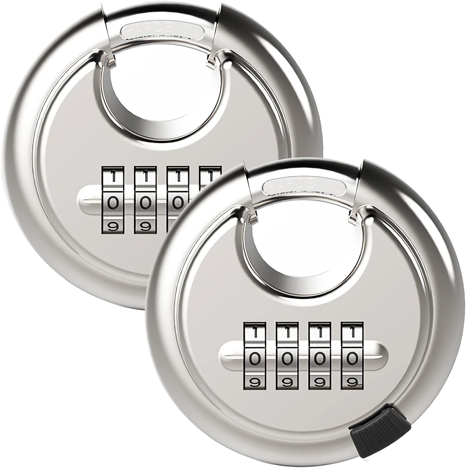 Buy WUWEOT 2 Pack 4 Digit Combination Disc Padlock, Stainless Steel ...