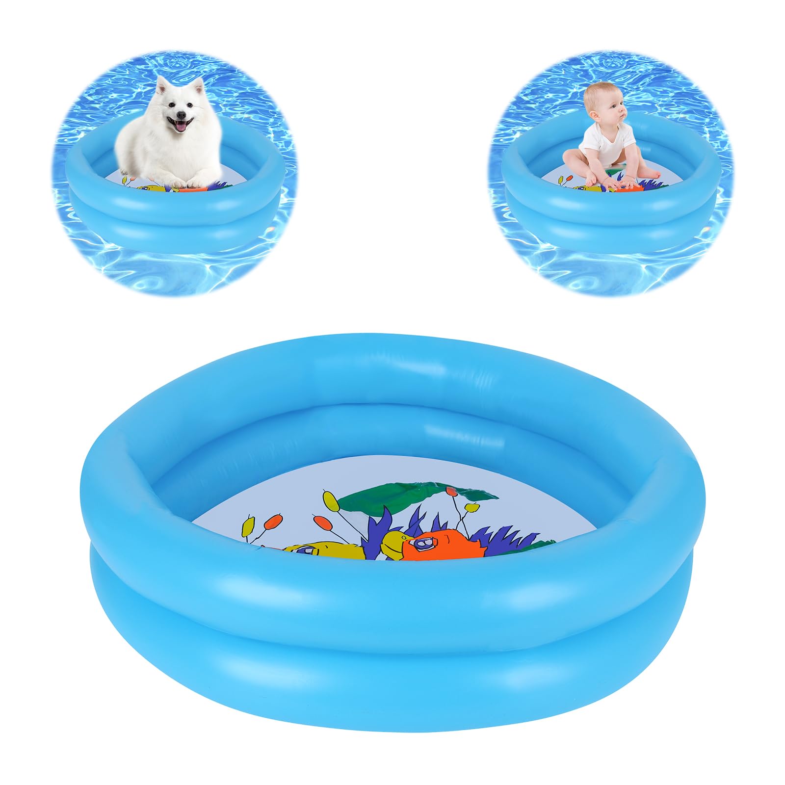 Mini Inflatable Baby Swimming Pool, Paddling Pool for Babies, 2 Ring ...