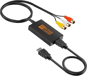 Amazon.com: Convertidor RCA a HDMI, AV a HDMI, adaptador compuesto CVBS ...