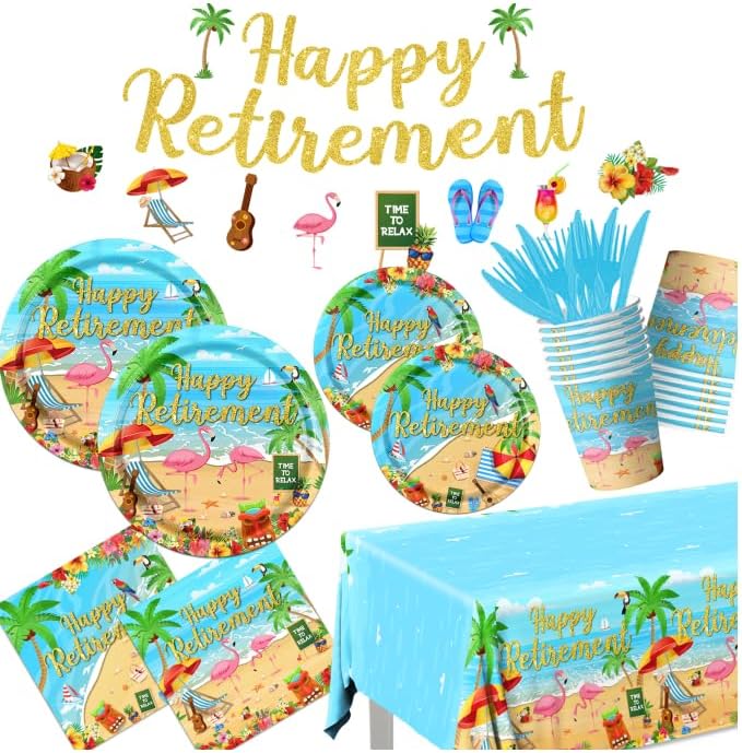 Amazon.com: Guzbewu Tropical Retirement Party Decorations,142pcs ...