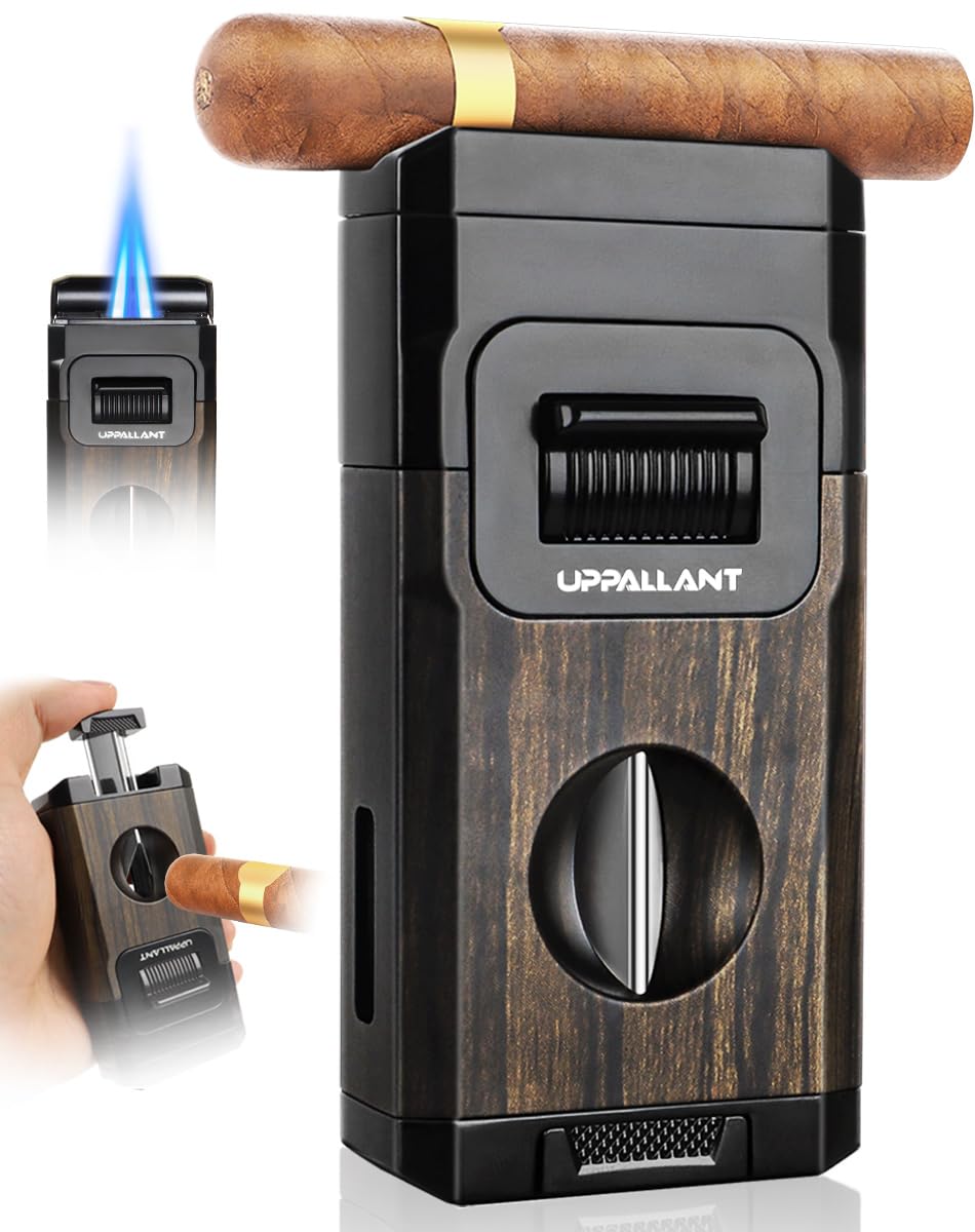 Amazon.com: Torch Cigar Lighter, Built-in Cigar Cutter V Cut, Cigar ...