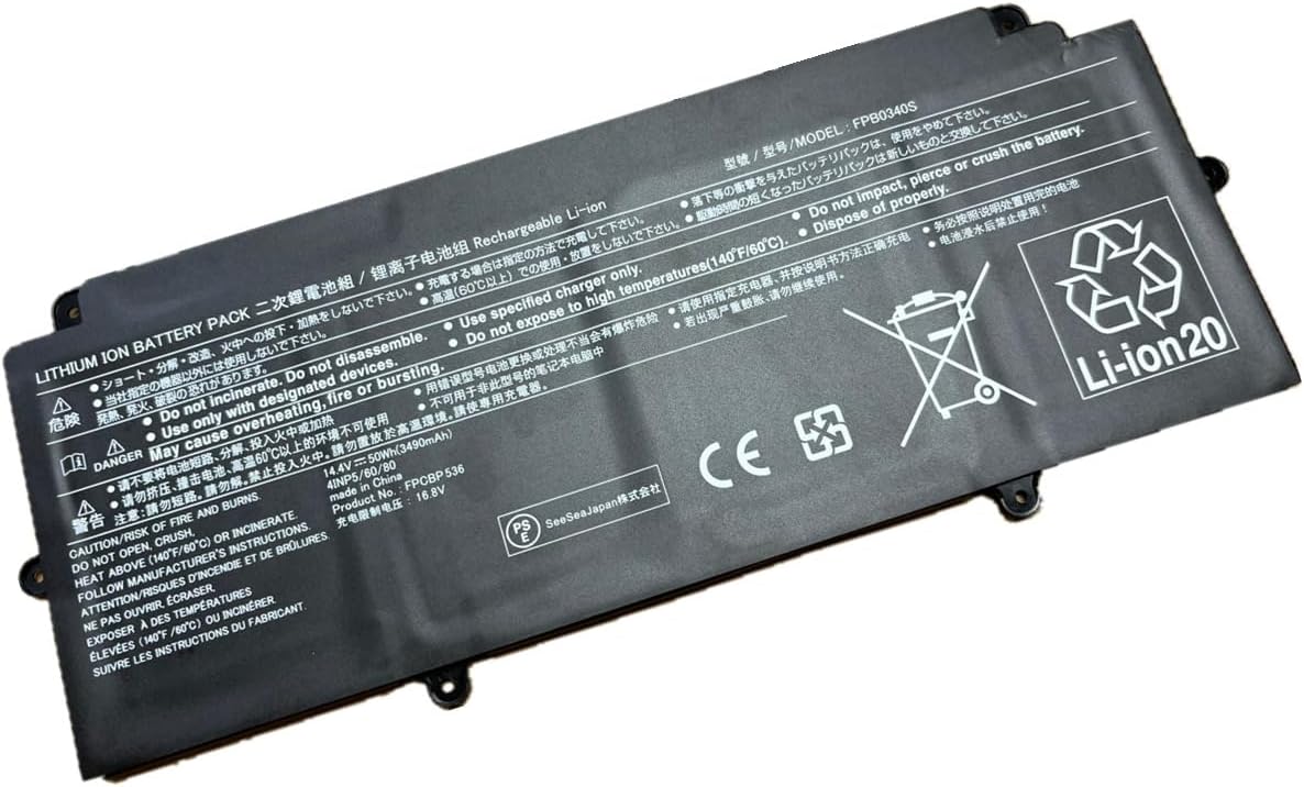 Amazon.co.jp: 1年長期保証 互換性 FPB0340S 50Wh 3490mAh FPCBP536大容量バッテリー 適合 ...