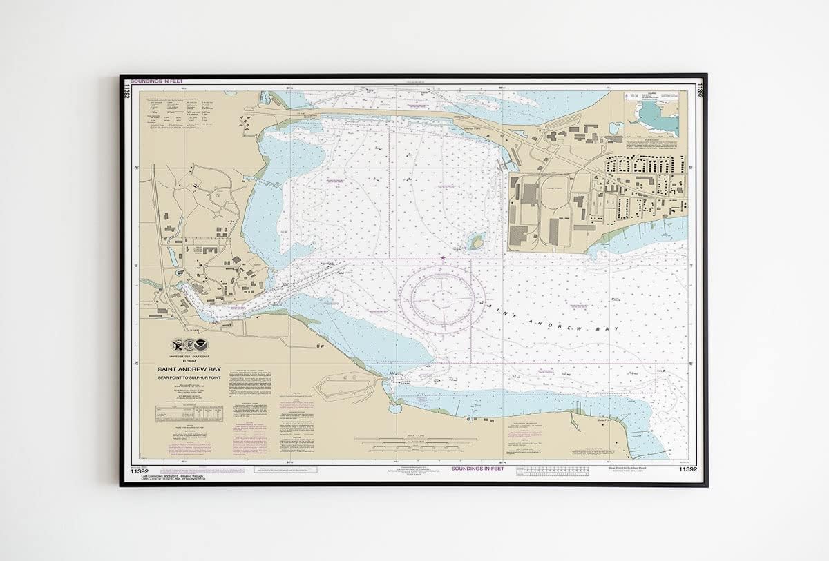 Amazon.com: Map of St Andrew Bay Bear Point to Sulphur Point 2014 Old ...