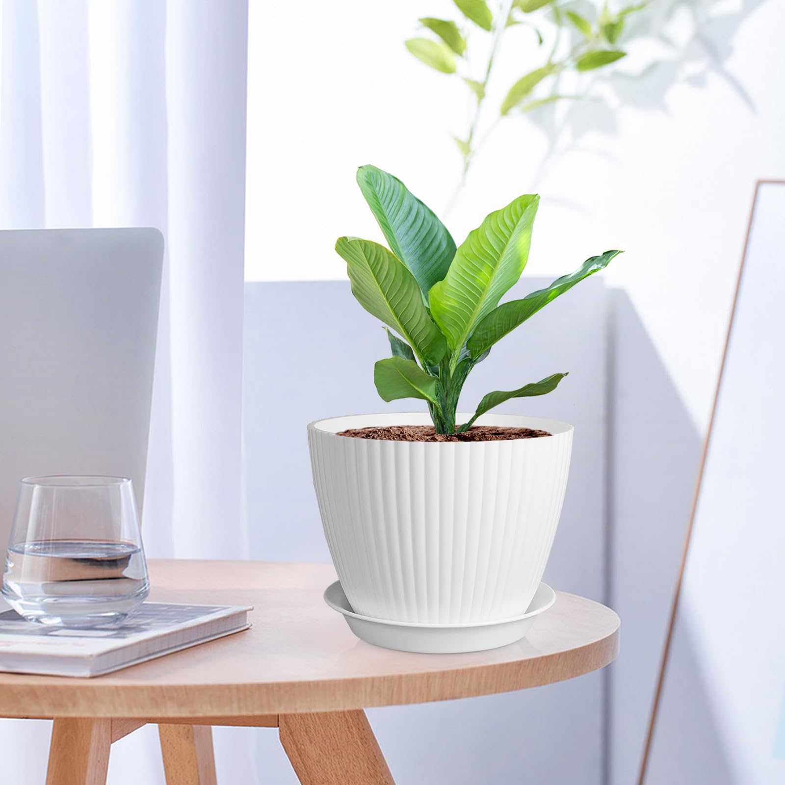 Snapklik.com : Meowell 7/6.2/5.5/5/4.5/4 Inch Plant Pots, 6 Pack Flower ...