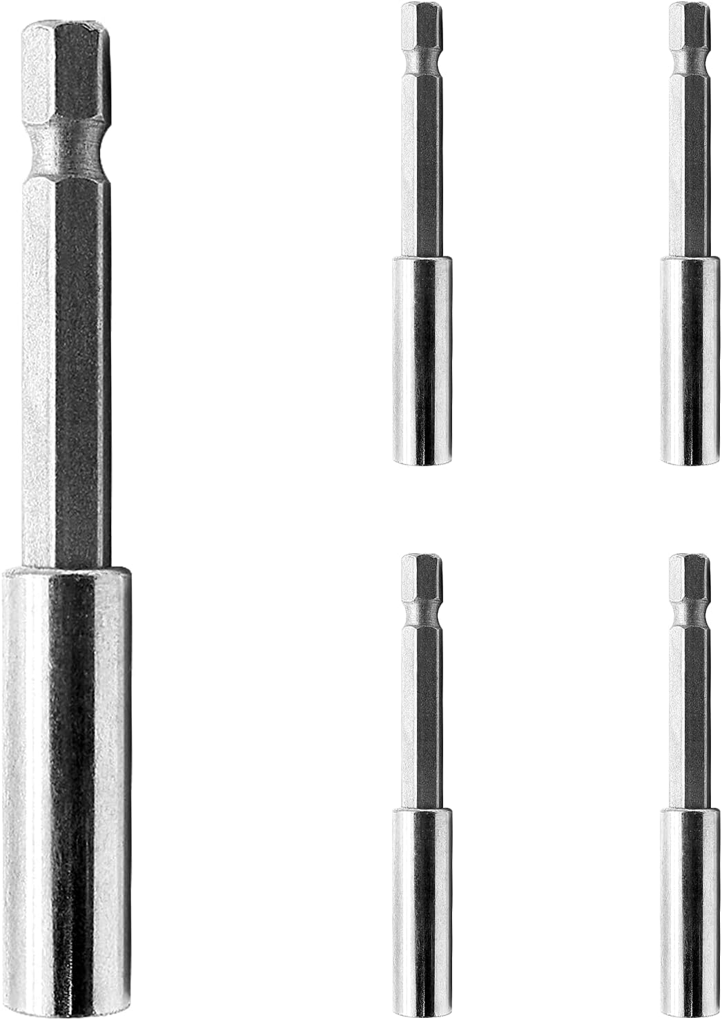 BokWin 2.4 Inch/60mm Magnetic Drill Bit Extension,5 Pcs 1/4 Hex Shank ...