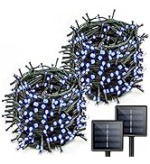 YIQU 2-Pack Each 72FT 200 LED Solar String Lights Outdoor, Waterproof ...