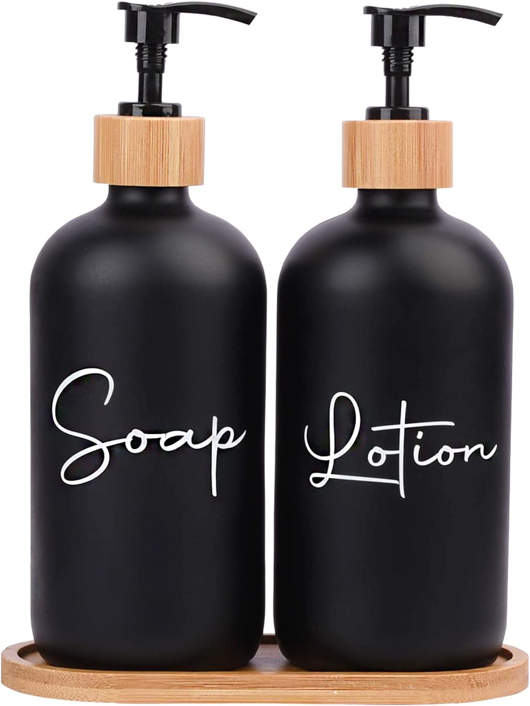 Amazon.com: 17 oz Hand Soap Dispenser Empty Glass Lotion Pump Bottles ...