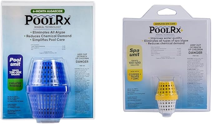 Amazon.com : Pool RX 101001 6 Month Algaecide Blue Treats 7.5k-20k ...