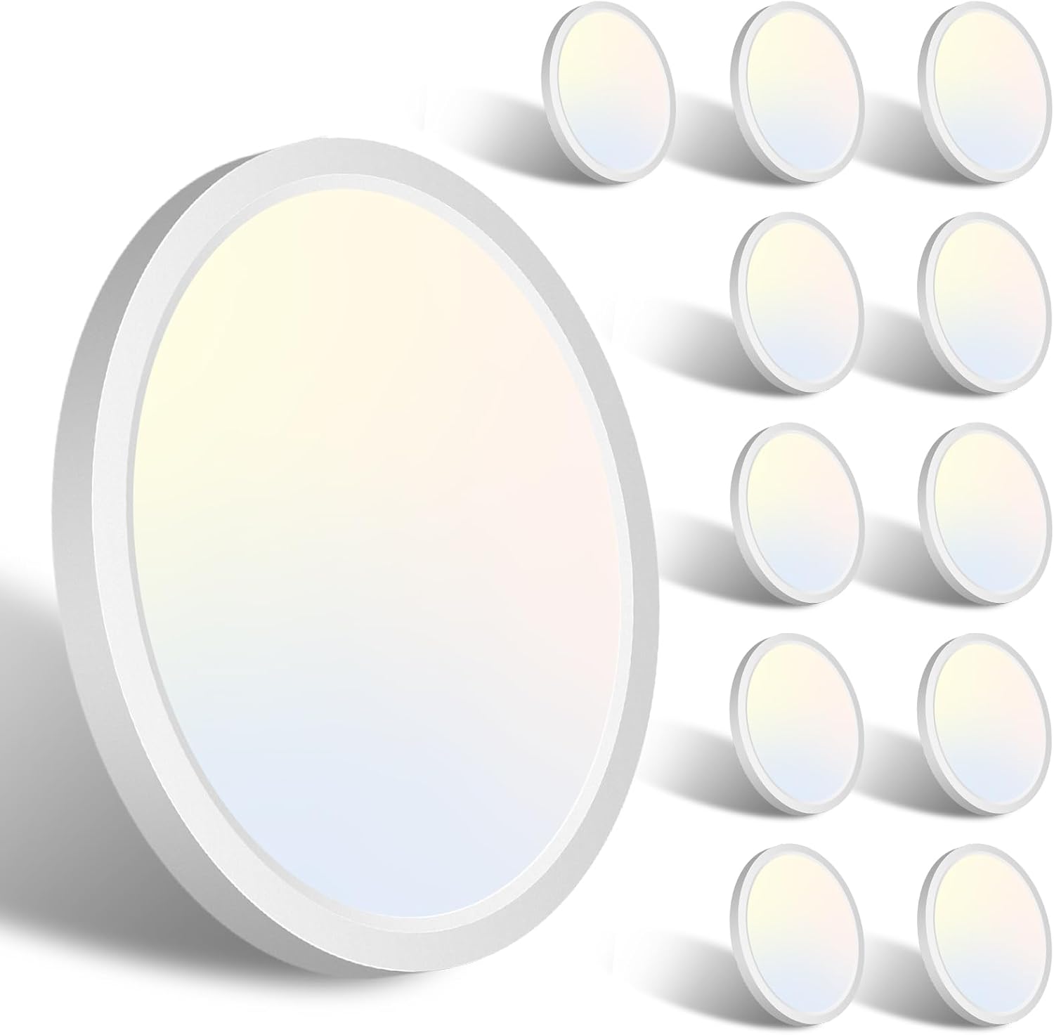 Libtit 12Pack 7Inch Led Ceiling Light - Flush Mount, 15W 1500Lm, 3000K ...