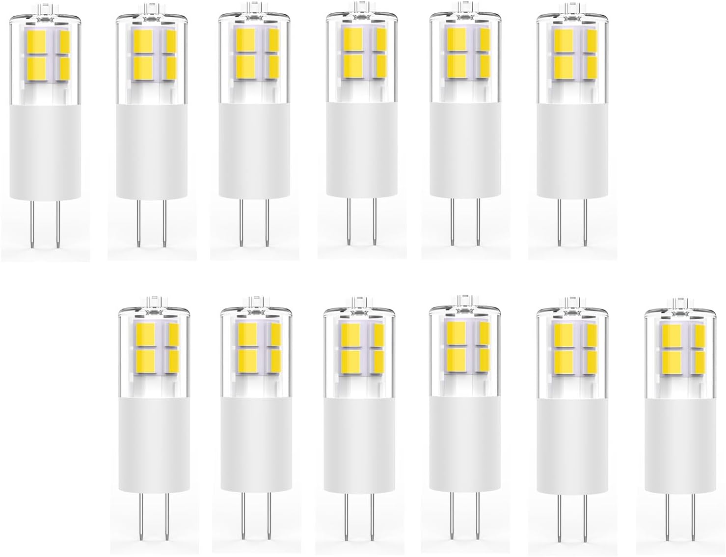 Amazon.com: G4 LED Bulb 12V, Daylight White 5000K, 3W G4 LED JC Bi-Pin Base Light Bulbs, 20W-30W ...