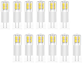 Amazon.com: KAPATA G4 LED Bulb 12V Daylight White 5000K JC Bi-Pin Base Light Bulbs LED G4 3W ...