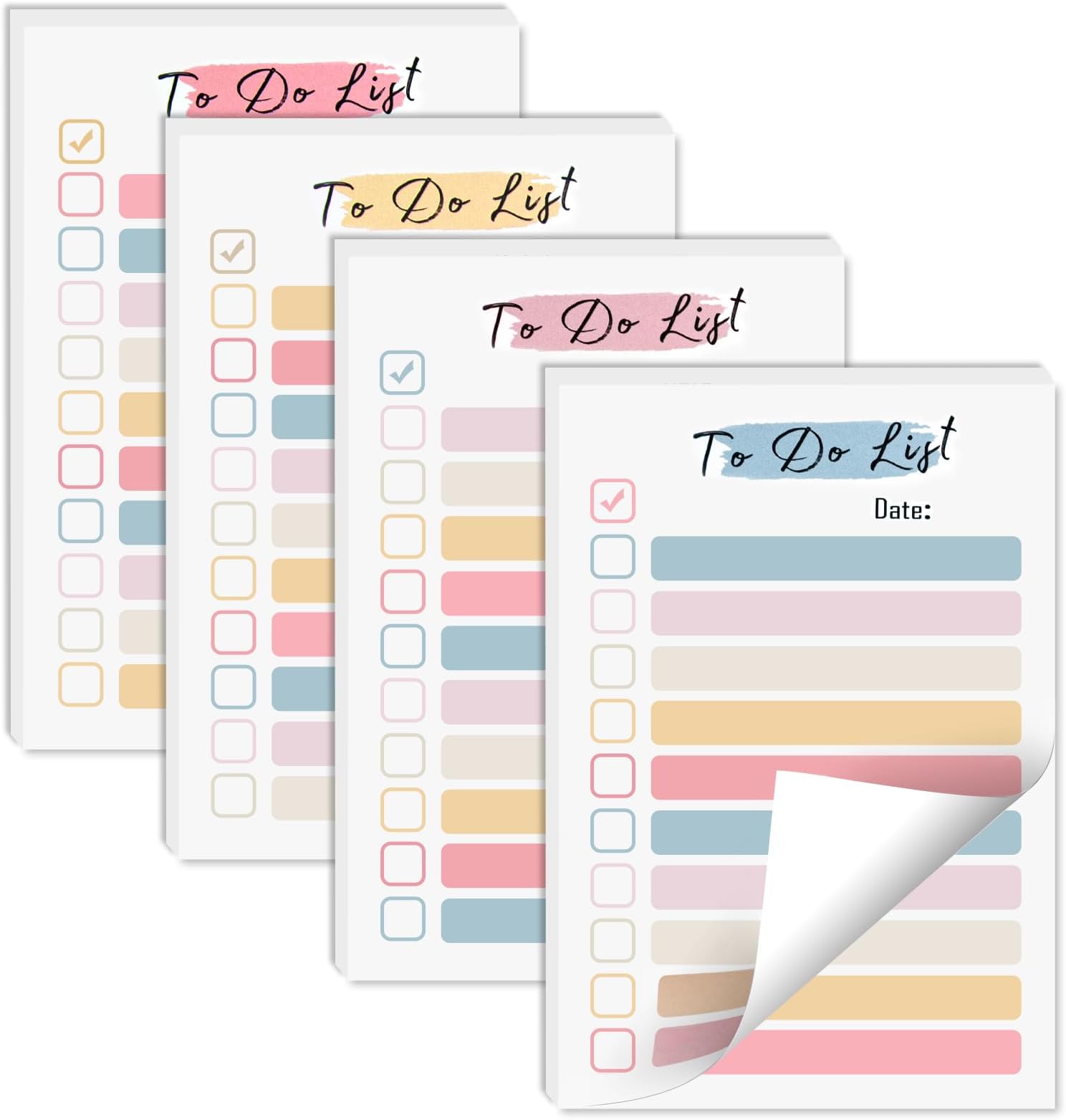 4 Pack to Do List Pad 200 Sheets to Do List Planner Sticky Notes Tear ...