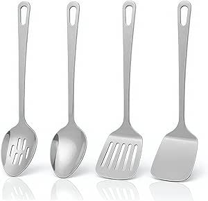 Amazon.com: Cooking Utensils Set 4pcs - Stainless Steel Kitchen ...