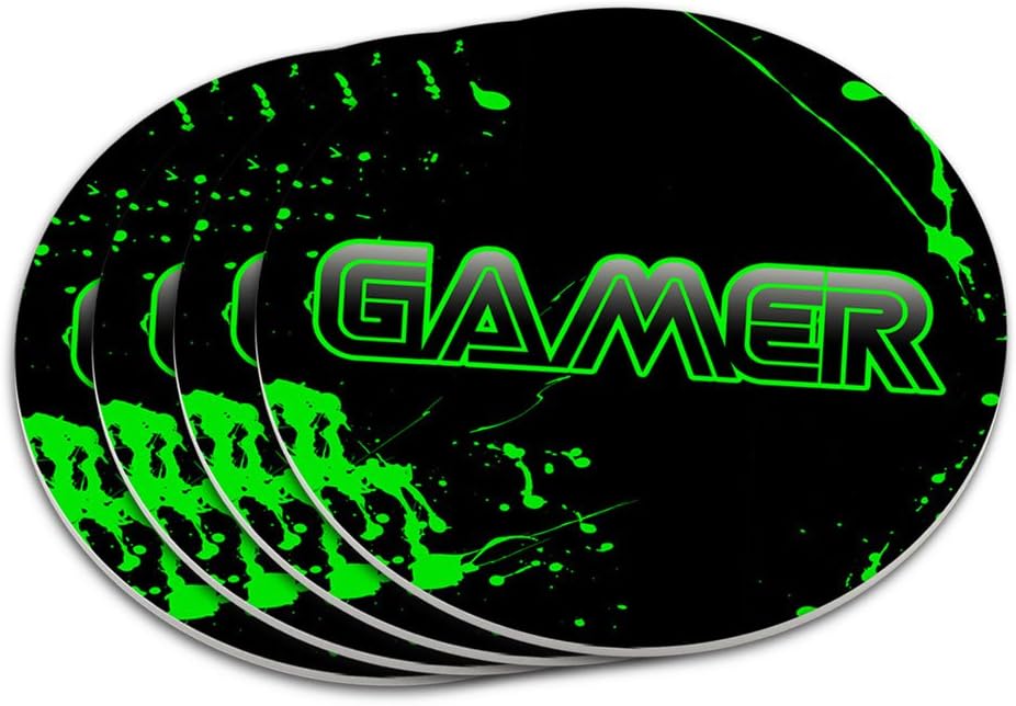 Amazon.com | Gamer Paint Splatter Gaming Geek Coaster Set: Coasters
