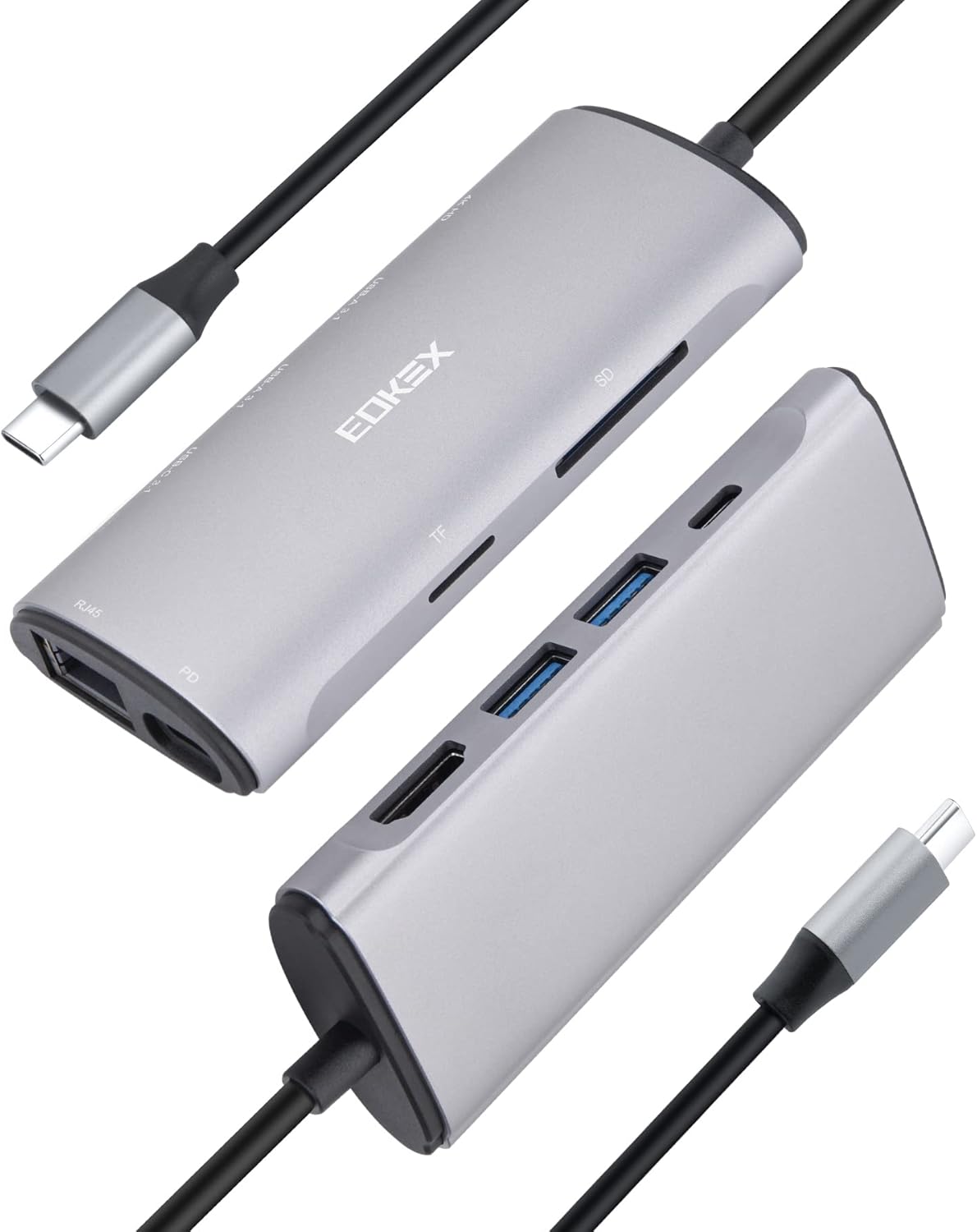 Amazon.com: EOKEX USB C Hub, USB-C Hub 8-in-1 with 4K HDMI, 100W PD, 2 ...