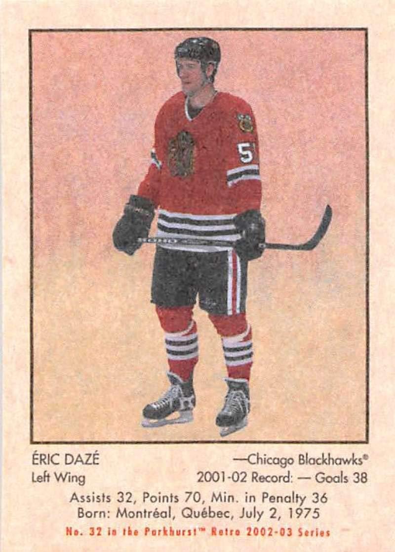 Amazon.com: 2002-03 Parkhurst Retro Minis Hockey #32 Eric Daze Chicago ...