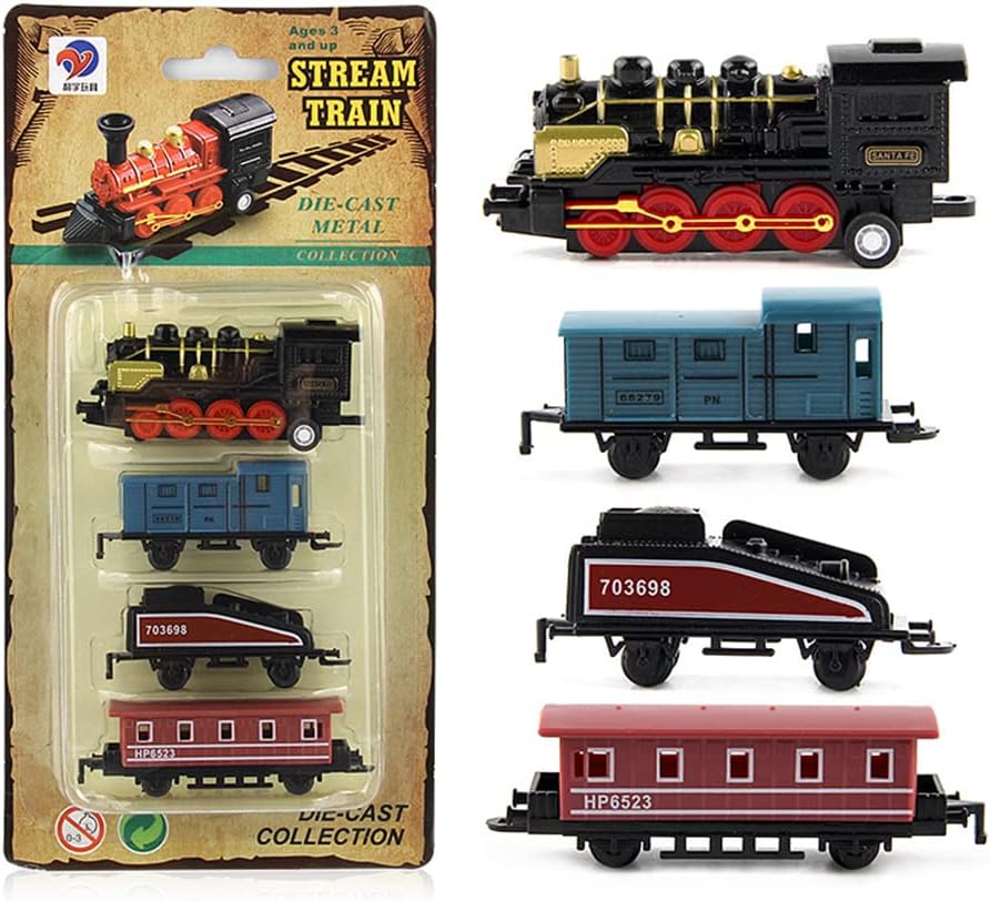 Egujiwa Retro Simulation Steam Train Toy Kit Pull Back Simulation Steam ...