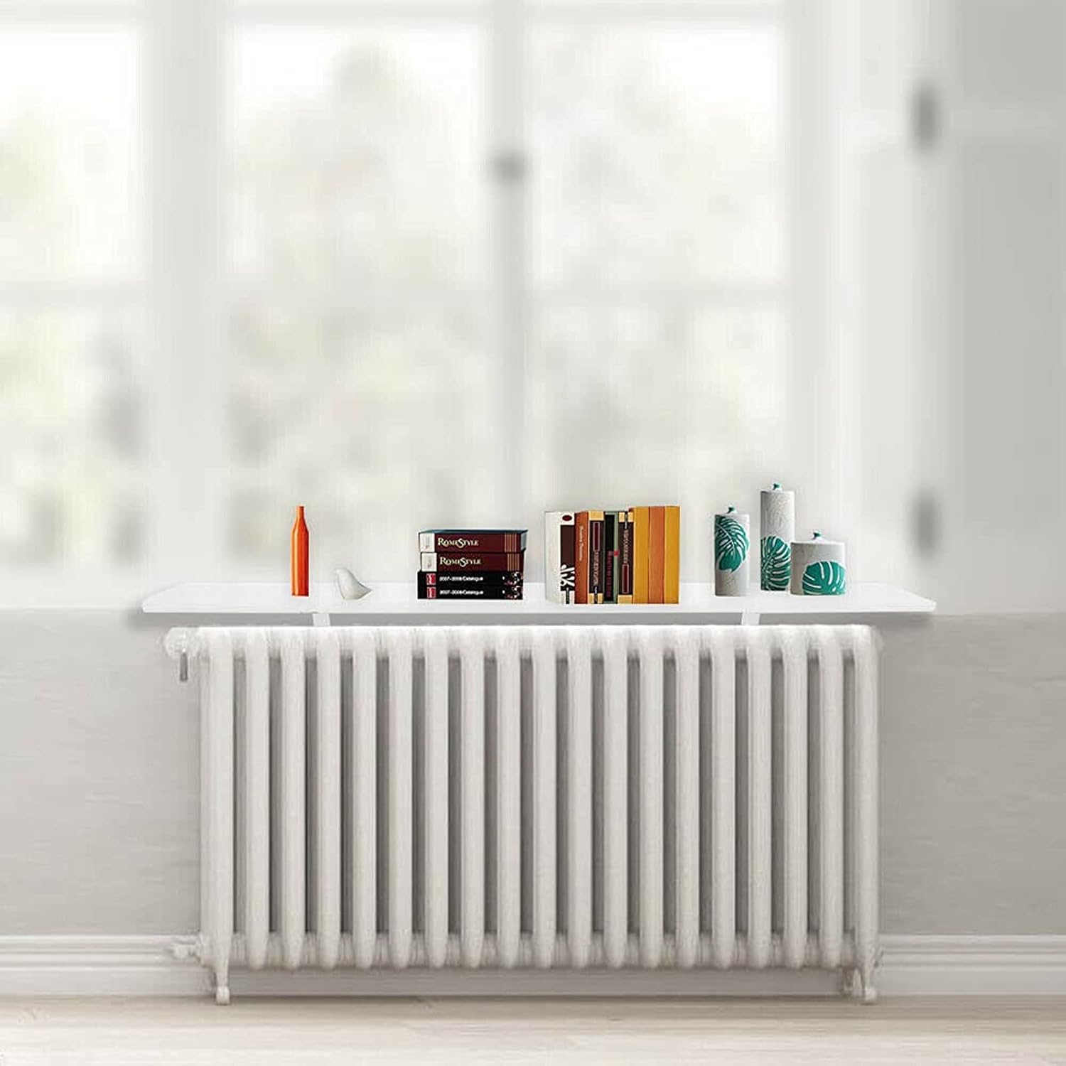 Holdfiturn 90CM Radiator Shelf MDF Wooden Floating Shelf Cover Modern ...