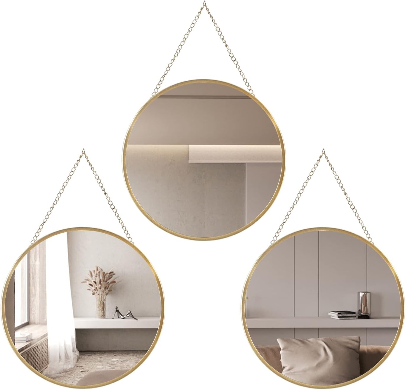 Amazon.com: Whole House Worlds The Rustic Round Mirrors, Set of 3 ...
