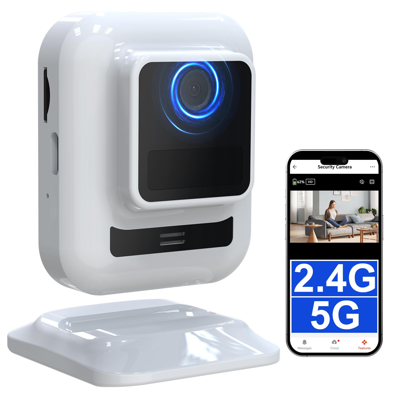 Amazon.com : FUVISION Mini Camera Wireless Security,2.4G/5G WiFi,Mini ...