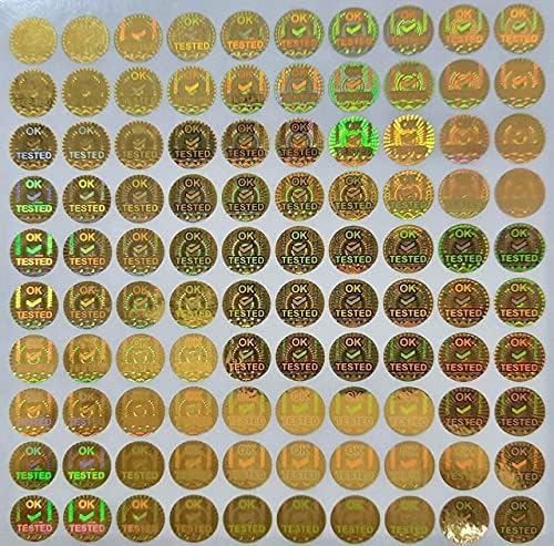 Pinnacle Ok Tested Holograms Stickers and Labels(15 mm Round OK Tested ...