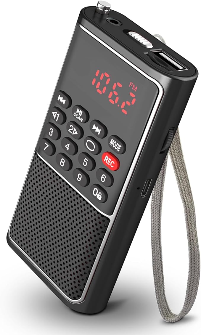 Amazon.com: BOESPATR B01 Mini Portable FM Radio USB Player, TF/SD Card ...