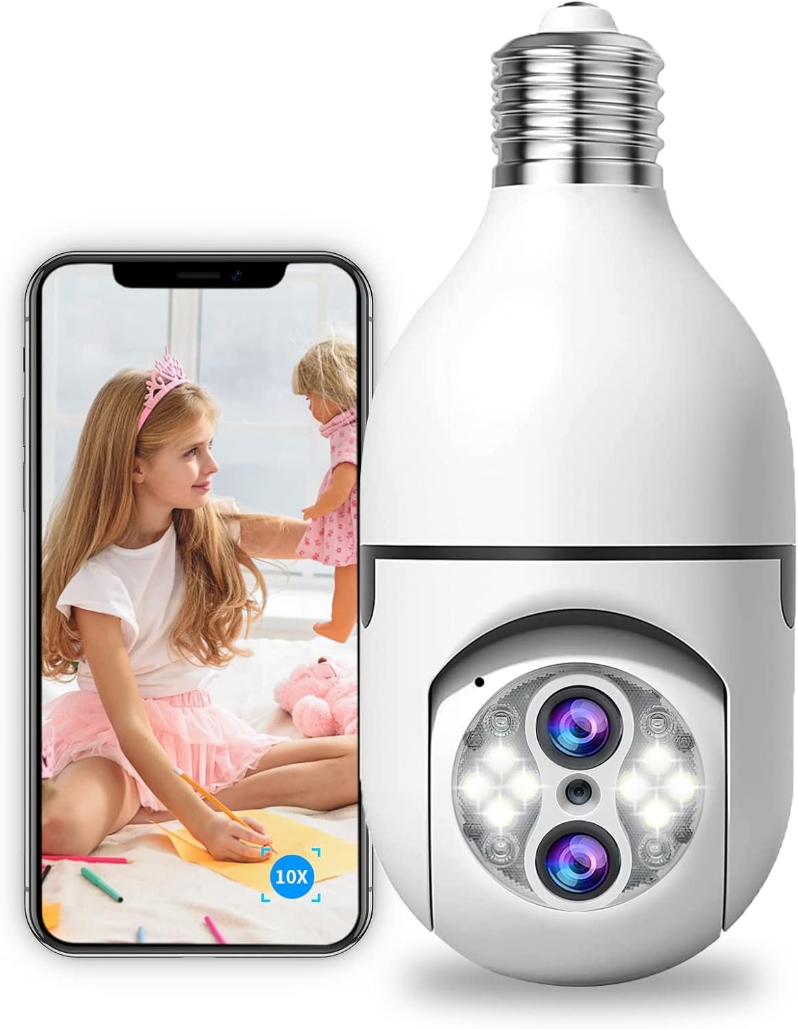 Amazon.com : Light Bulb Security Camera, Upgrade 10X Digital Zoom Light ...