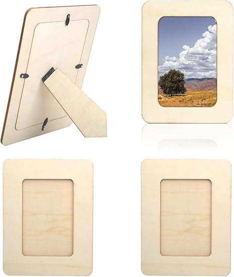 4 PCS 4inch*6.1inch Wooden Picture Frames, Wooden Photo Frame, Wooden ...