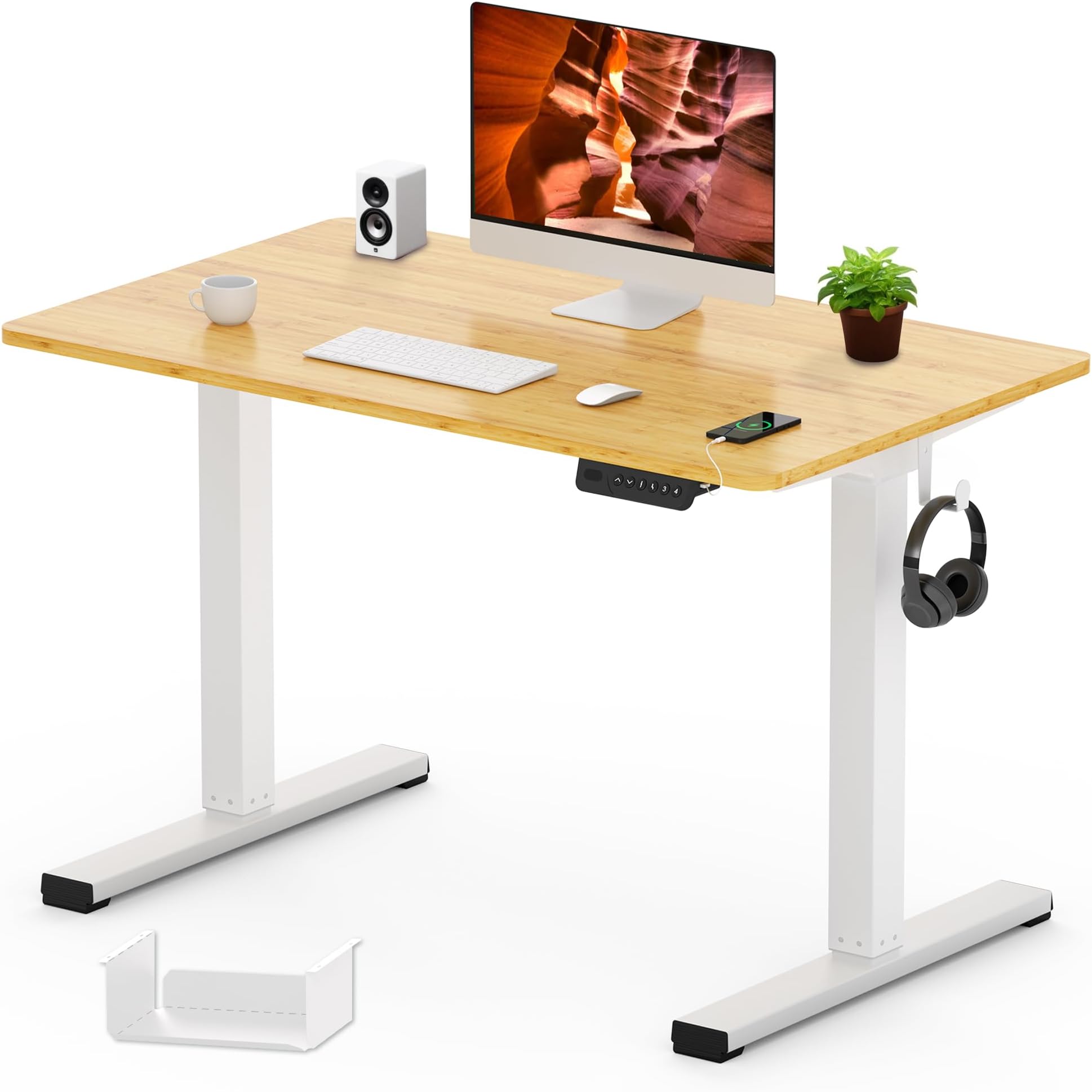 Amazon.com: Fully Jarvis Standing Desk 72" x 30" Dark Bamboo Top ...