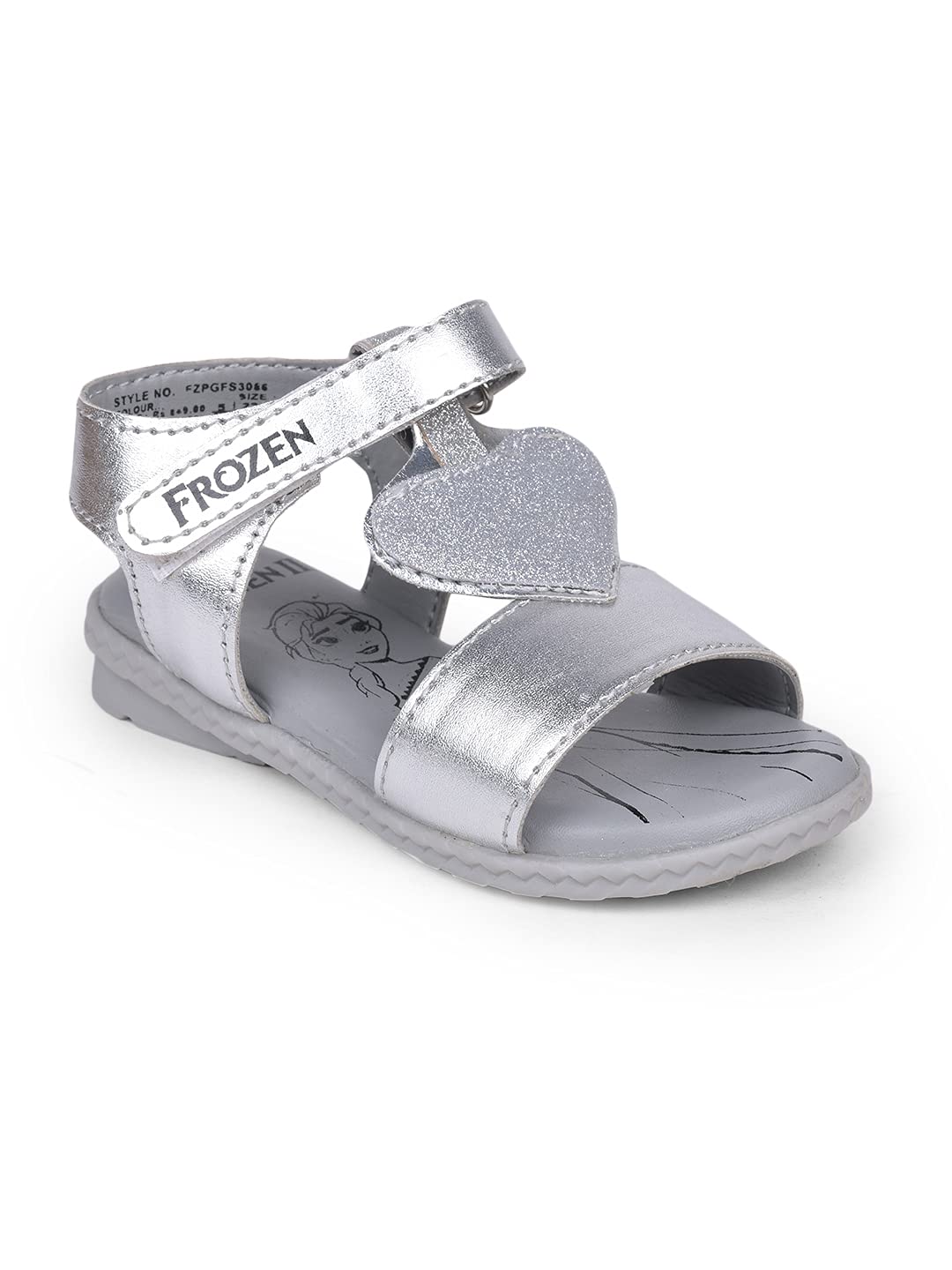 Buy Disney Frozen by toothless Kids Girls Silver Fashion Sandal at ...