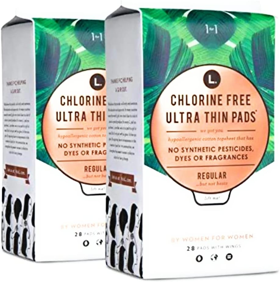 Amazon.com: L. Organic Cotton & Chlorine-Free Pads, Regular Absorbency ...