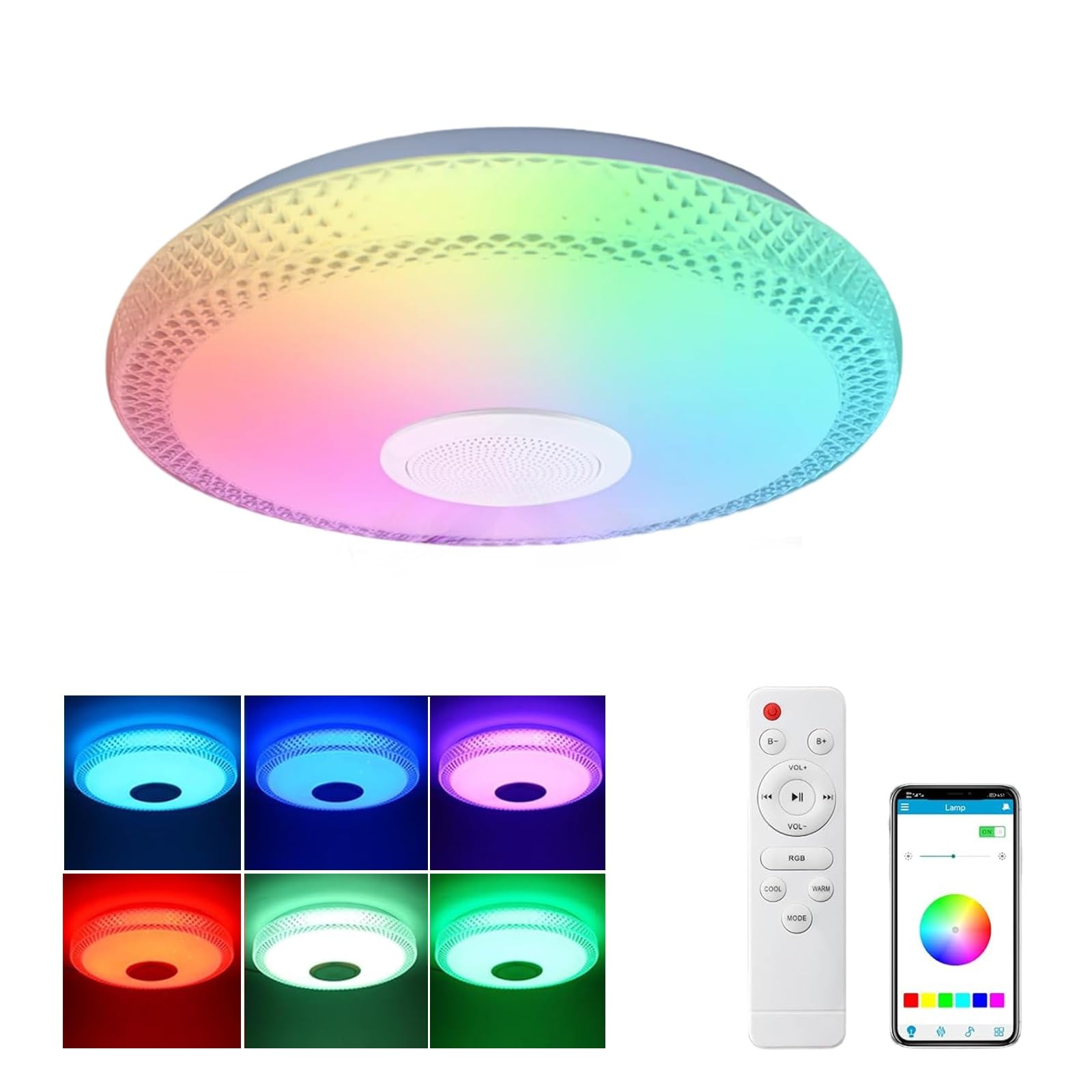 INDMIRD - 30W Lampara de Techo LED Moderna 3000K/4500K/6500K Lámpara de ...