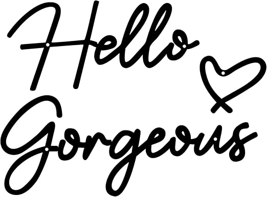 Amazon.com: ESTART Hello Gorgeous Metal Wall Art Decor Black Modern ...