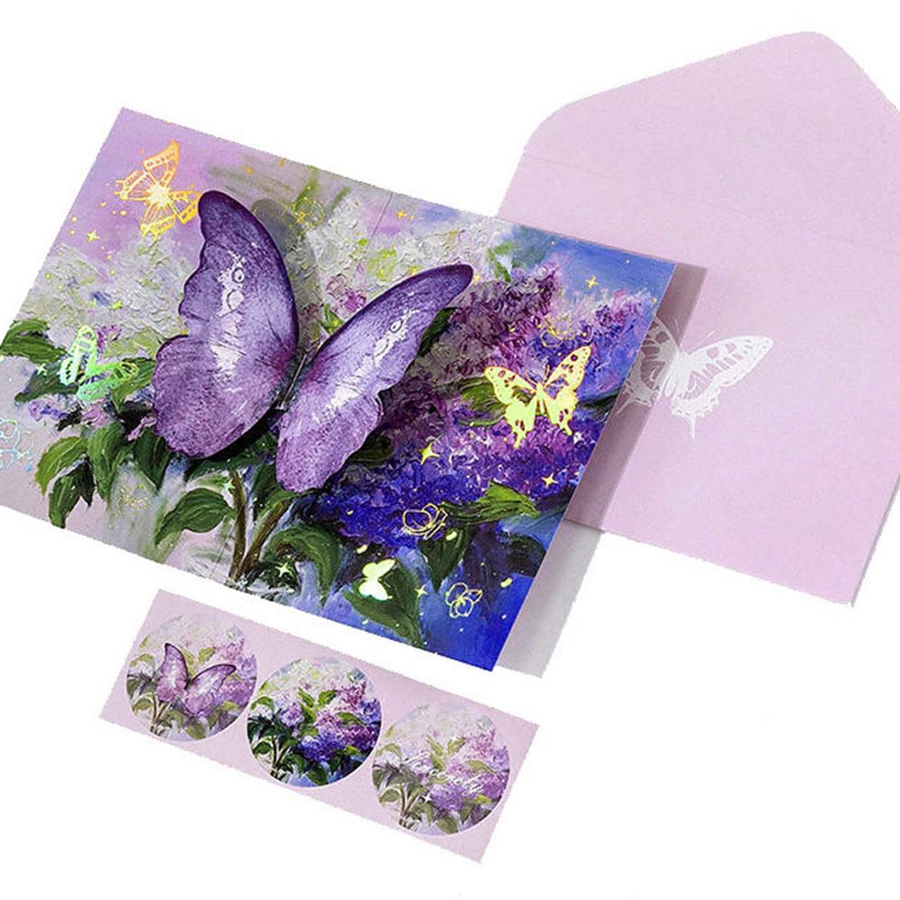Amazon.com : leuapl 3D Pop Up Butterfly Greeting Card with Envelope for ...
