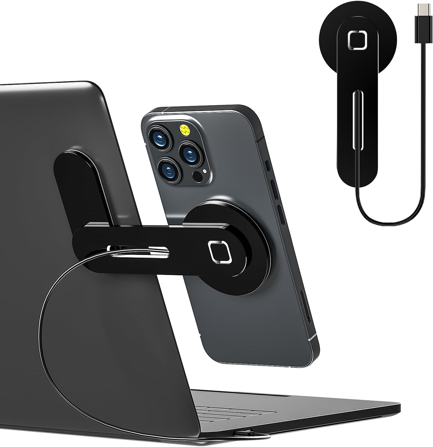 Amazon.com: DK177 Magnetic Phone Holder, Laptop or Desktop Monitor Side ...