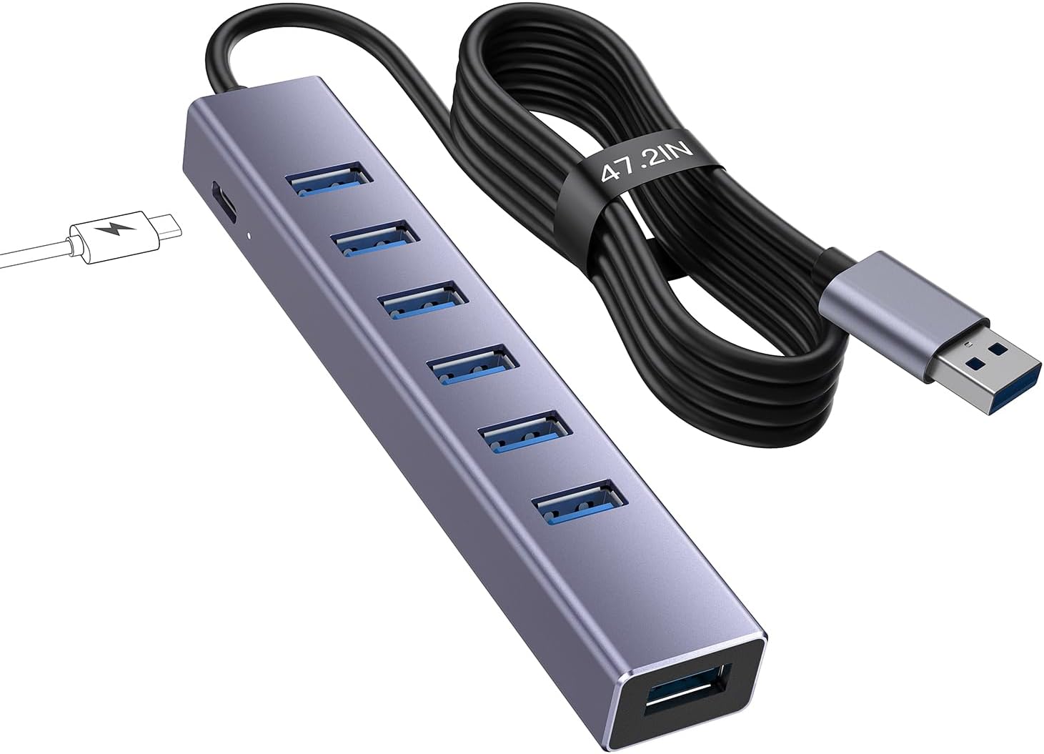 Amazon.com: Getatek USB 3.0 Hub, 8 Ports USB Hub, with 7 USB 3.0 Port ...