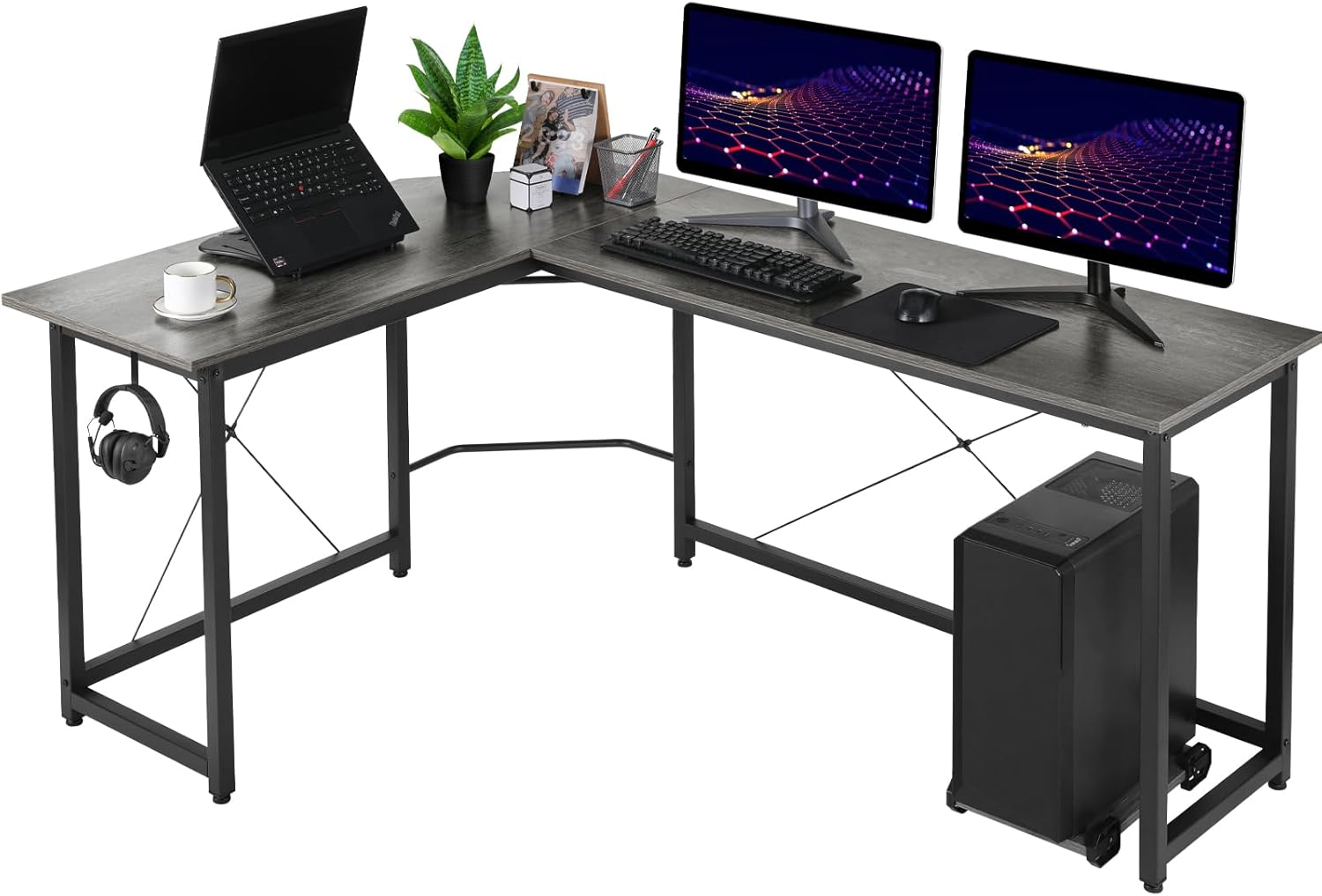 Amazon.com: ComfyCorner L Shaped Desk, 66.5 x 47'' Home Office Desk ...