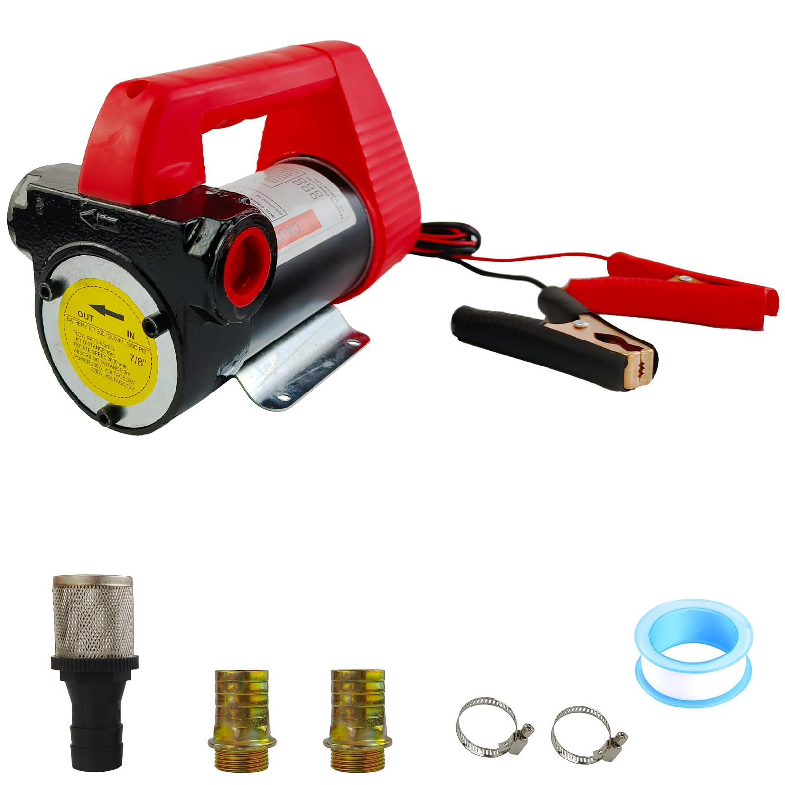 AeKeatDa 12V Electric Fuel Oil Transfer Pump 220W 12V DC Diesel ...