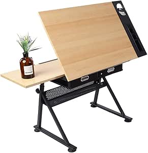 Drafting Tables Tiltable Drawing Table, Adjustable Art Desk, with ...