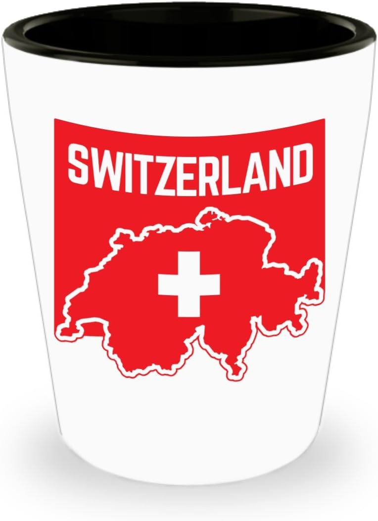 Amazon.com | Switzerland Flag-Swiss Flag-Shot Glass-Swiss Pride-White ...
