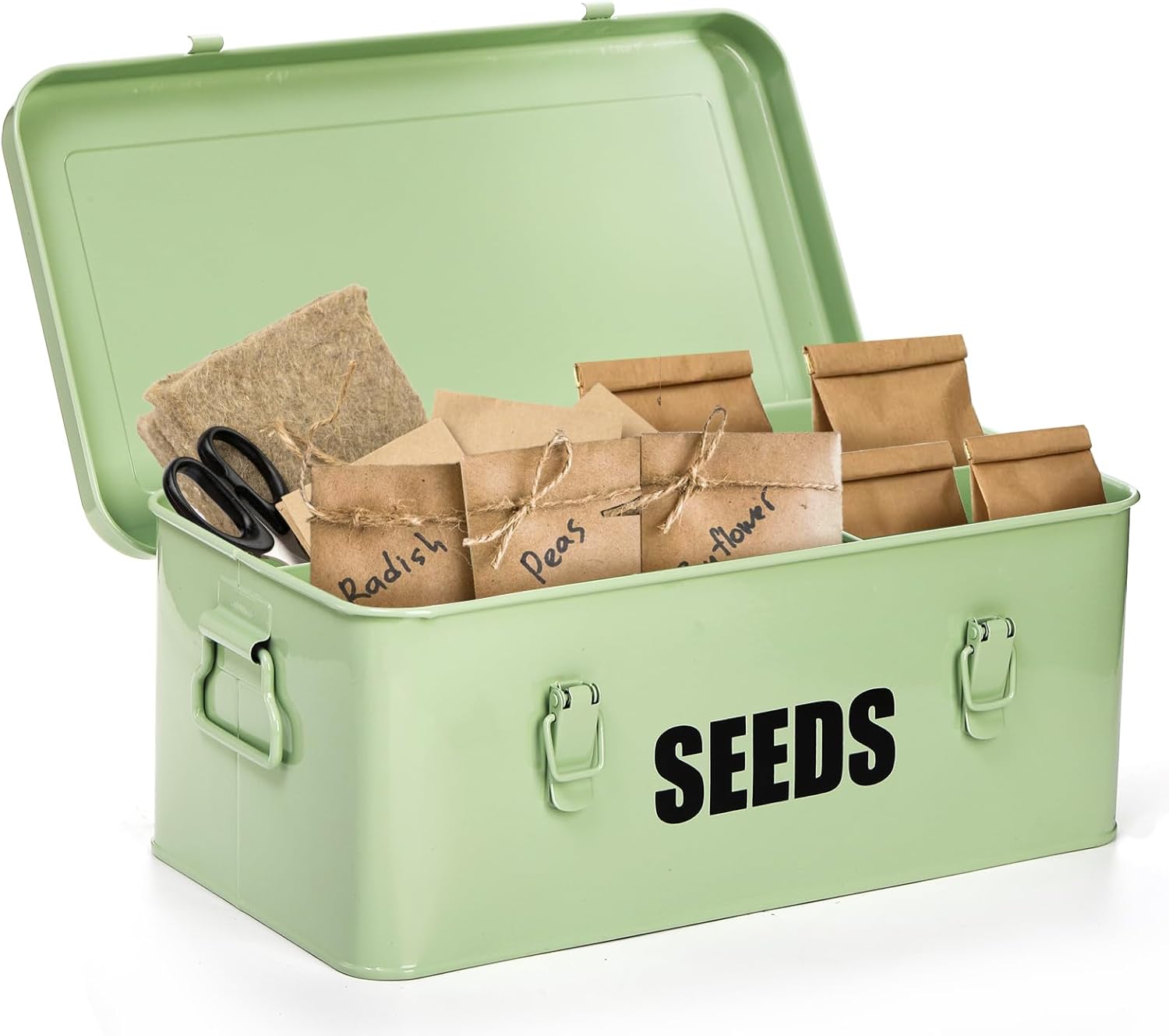 Amazon.com: Mezchi Large Seed Storage Organizer with Lid, Metal Seed ...
