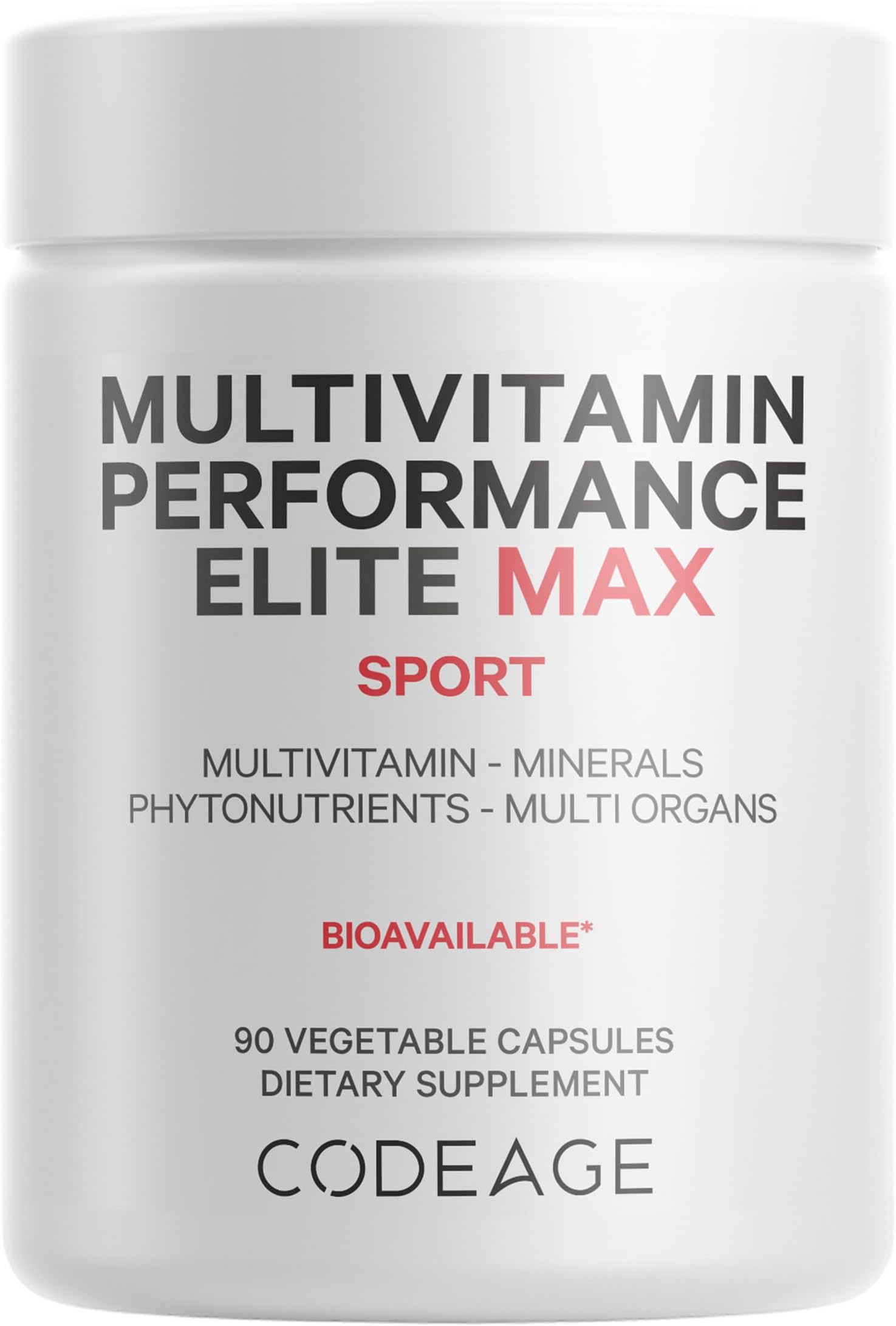 Amazon.com: Codeage Multivitamin Performance Elite Max Supplement - Vitamins A, B6, B12, C, D, E ...