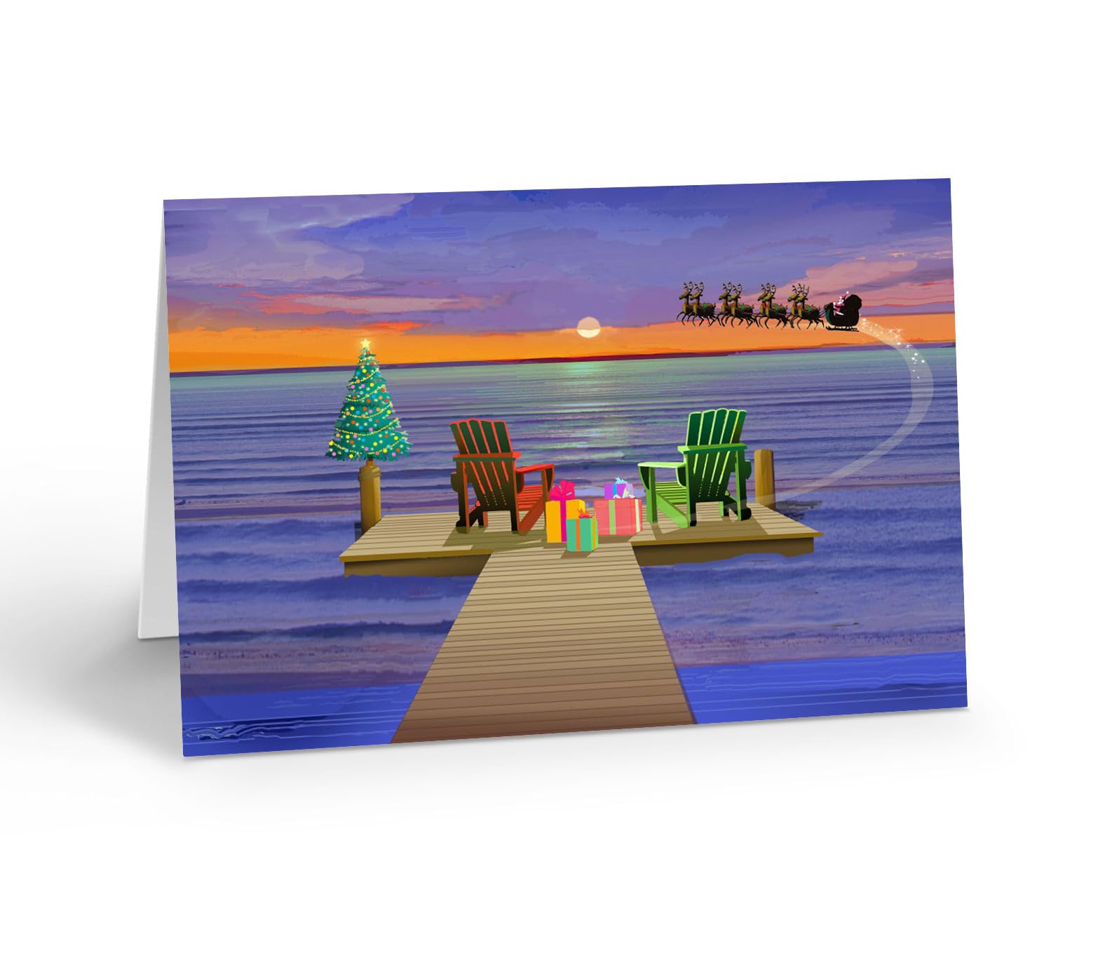 Amazon.com : Stonehouse Collection | Lakeside Christmas Card | Boating ...