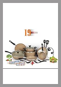 AR-Cook Ware GLORY Soft Grip Healthy Ceramic Family Set Nonstick ...