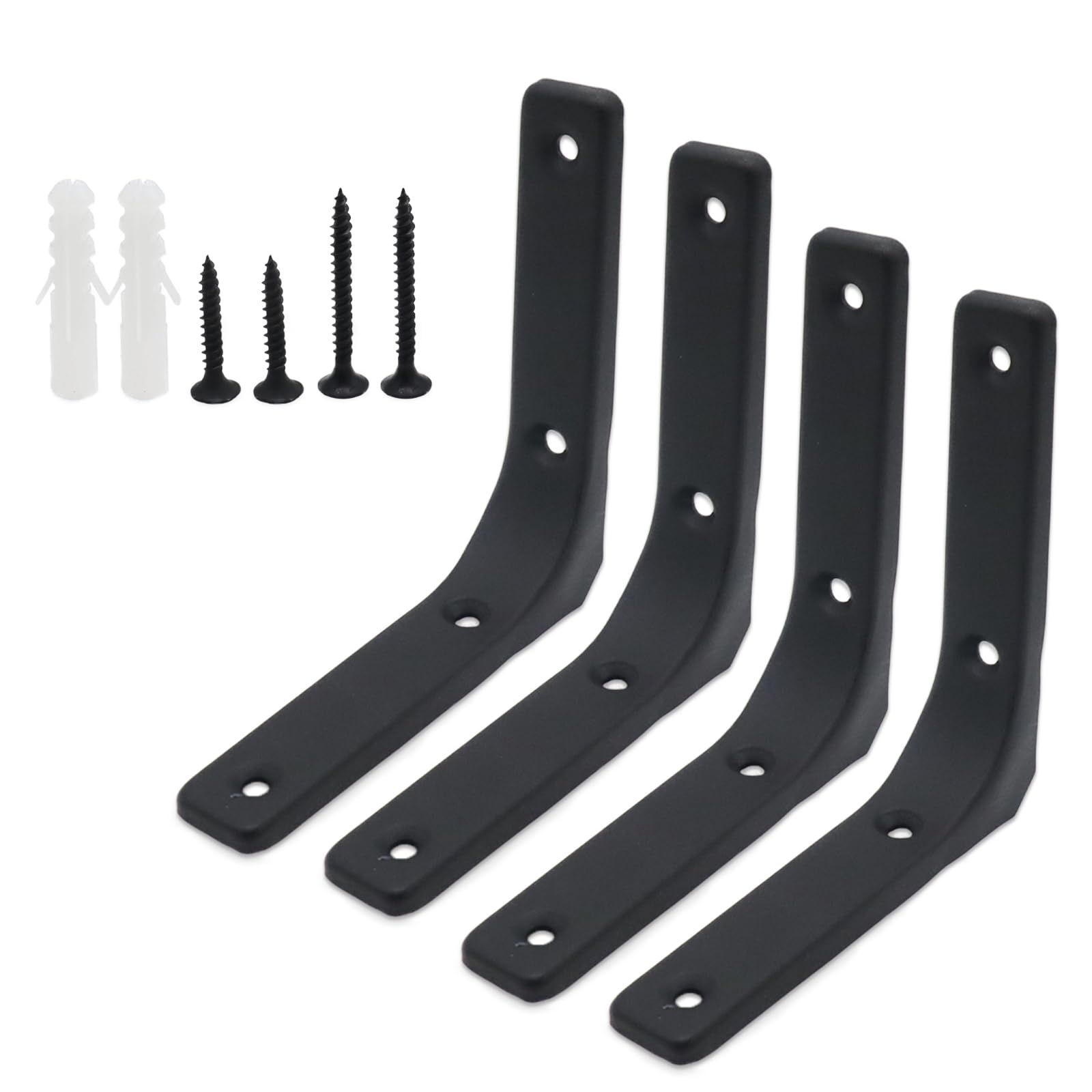 Amazon.com: Joyangy 4pcs 4 Inch L Brackets, Heavy Duty Wall Mount Black ...