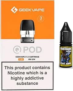 3 pack of Q Cartridge Pods 1.2 ohm Compatible With Geekvape Sonder Q ...