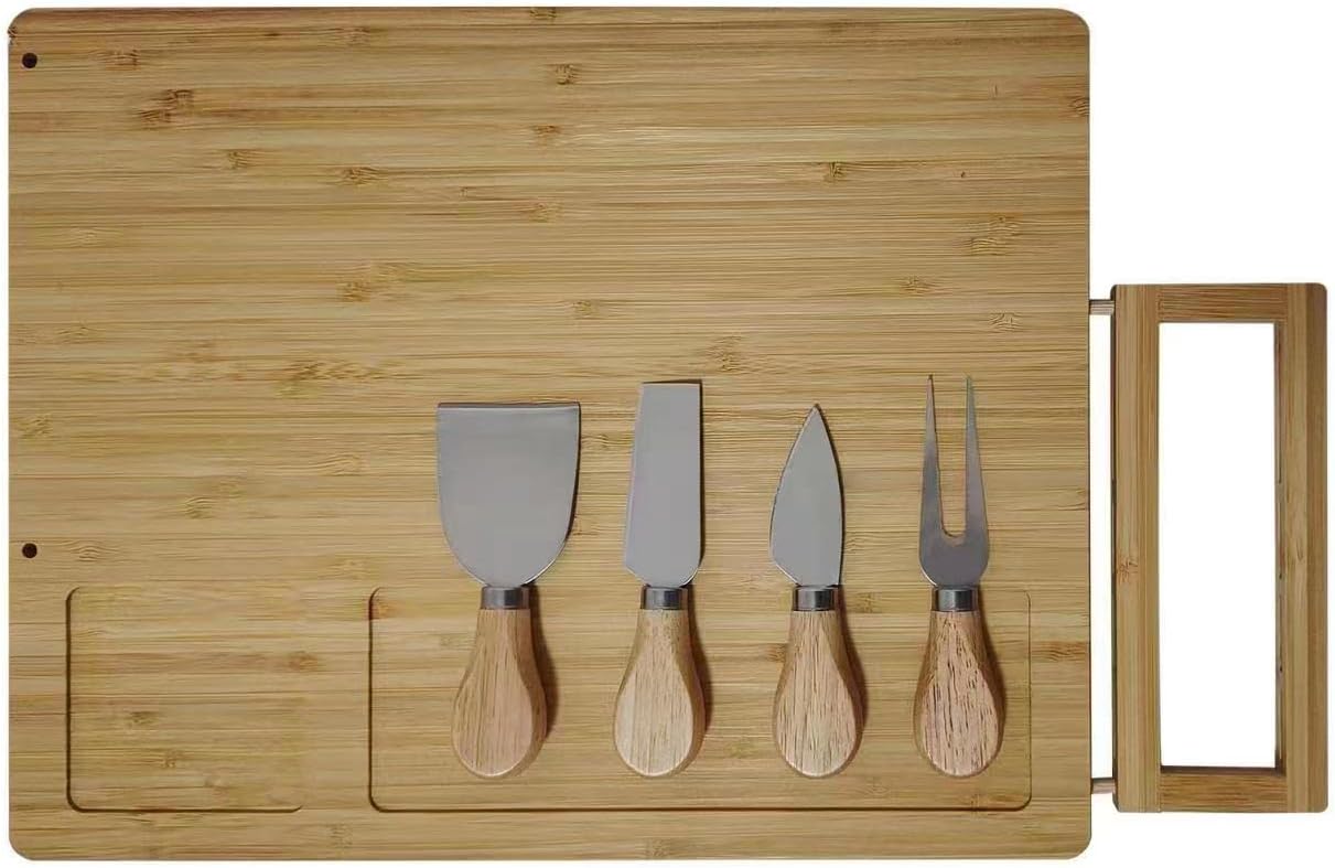 Amazon.com: Cheese Board, Bamboo Cheese Board, Bamboo Cheese Board Set ...