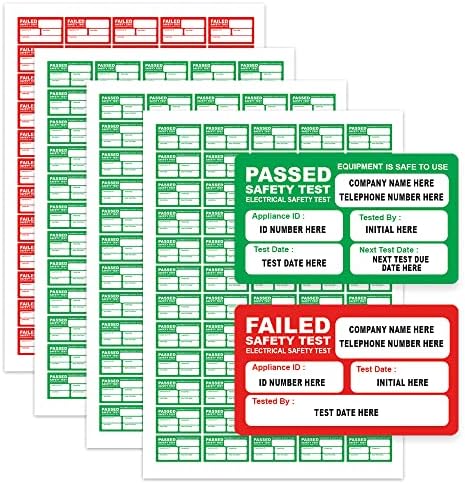 Packwith® Personalised Pat Testing Stickers (38 x 21 mm) Waterproof ...