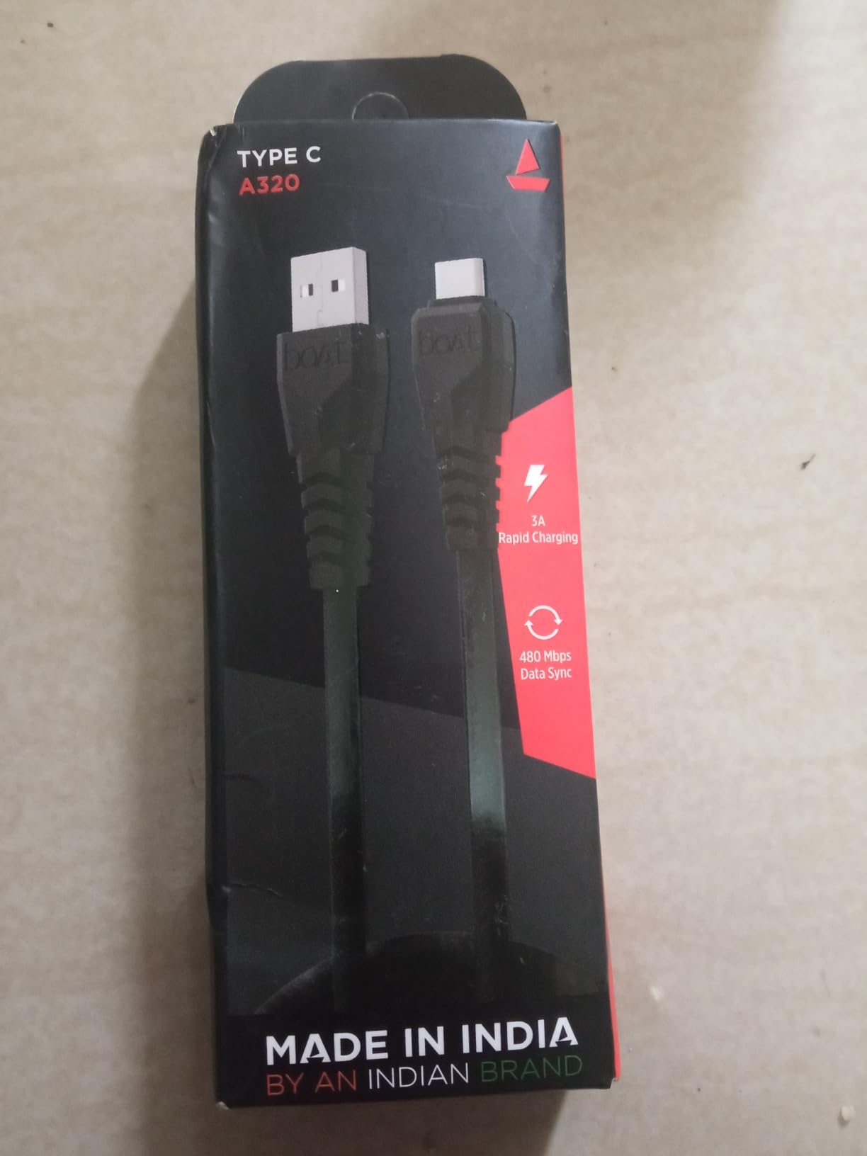 boAt Type C A325/A320 Tangle-free, Sturdy Type C Cable with 3A Rapid ...