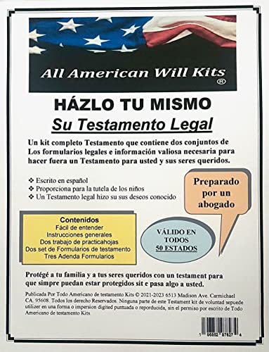 Snapklik.com : All American Will Kits - In Spanish - Do-It-Yourself ...